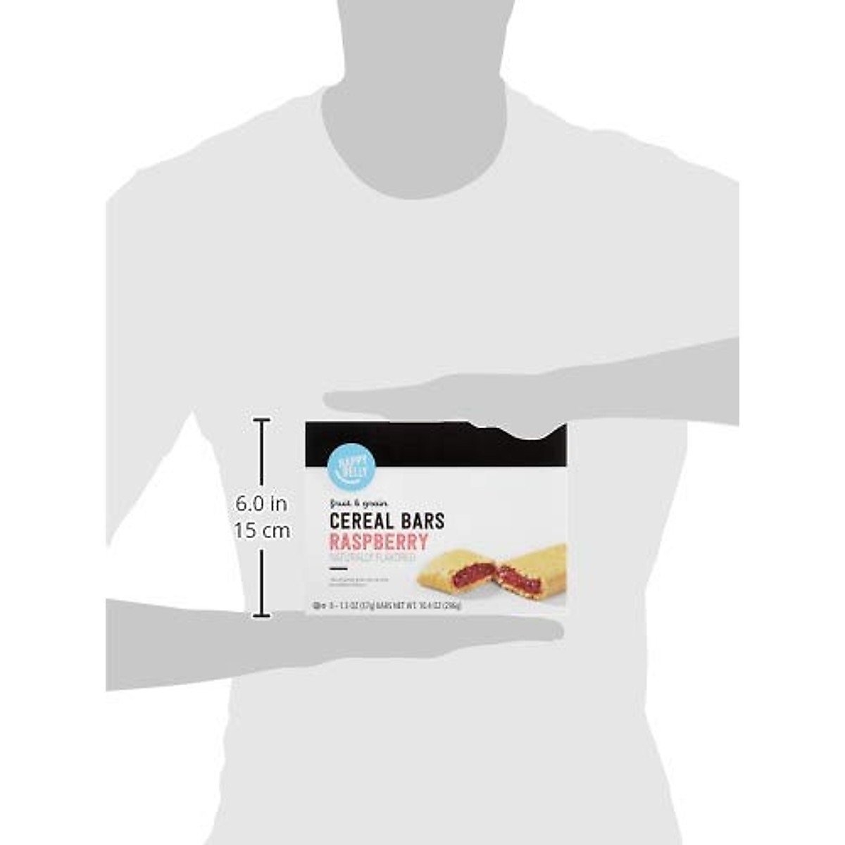 Amazon Brand - Happy Belly Fruit & Grain Cereal Bars, Raspberry, 8 Count