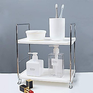 Desktop Cosmetics Storage Rack Rose Gold 2/3 Layers Bathroom Makeup Organizer Assembled Kitchen Seasoning Iron Storage Shelves (2-Layers)