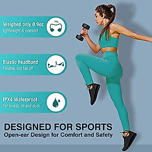 Bone Conduction Headphones, 2023 Upgraded Open-Ear Wireless Bluetooth Sports Headphones with Mic, 10Hr Playtime, Bluetooth 5.2 Wireless Earphones Waterproof for Workout, Running, Biking, Hiking, Gym