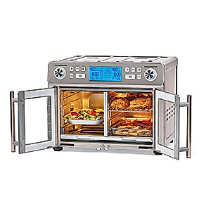 Emeril Lagasse Everyday French Door 360 Air Fryer, 25-QT Capacity, Dual Temperture Zone cooks 2 different ways, Stainless Steel