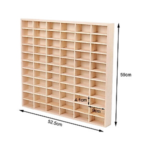 Gralara Wood Car Display Rack Toy, Book Organizer Shelf Shelves,Storage,Toys Storage Stand Organizer for Doll,Diecast Car,Collectibles Counter Store, 66 grids