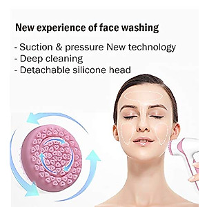 Magentak Electric Facial Cleansing Brush and Spa Massager Rechargeable Heart Motivation with 2 Types of Silicone Heads for Deep Cleansing, Exfoliating and Massaging (Pink)