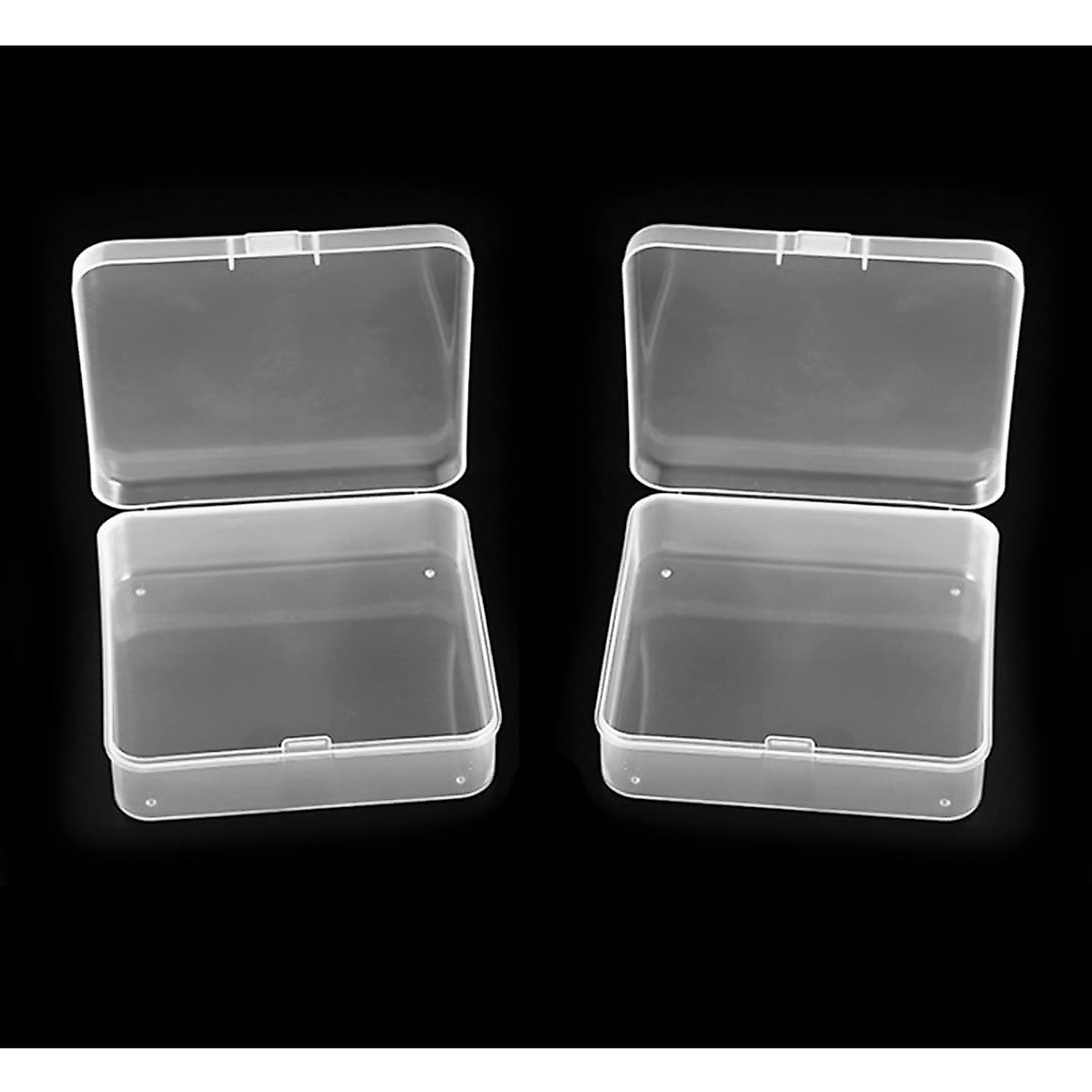 Pcxino 40 Pack 5.5cm Small Clear Storage Box,Clear Plastic Beads Storage Containers Box with Hinged Lid for Small Items and Craft Projects