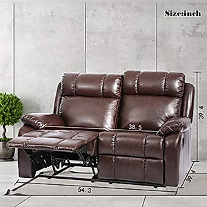 BestMassage Recliner Sofa Loveseat Leather Sofa Recliner Couch Manual Reclining Sofa Recliner Chair, Love Seat, and Sofa for Living Room Home Furniture