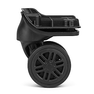 Zoofen Suitcase Wheels Swivel Wheel with Dual-Wheels Luggage Wheels Replacement Suitcase Wheels with 4 Screw Holes (W044-B,2 pcs)