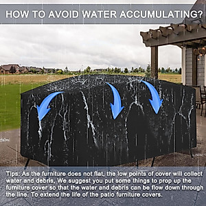 ZHMANLUCK Large Patio Table Covers for Outdoor Furniture 200x140x85cm Waterproof General Purpose Outdoor Sectional Patio Table Cover, 600D Oxford Fabric Durable Windproof Patio Furniture Covers