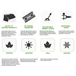 Yard Commander 48" Tow Behind Lawn Sweeper