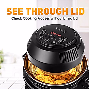 MICHELANGELO Air Fryer Lid for Pressure Cooker 6 Quart & 8 Quart, 8 In 1 Air Fryer Lid for Instant Pot, Pressure Cooker, Turn Your Electric Pressure Cooker into Air Fryer, 8 Presets and 95% Less Oil