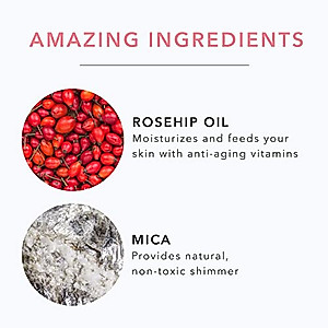 100% PURE Rose Gold Makeup Palette All in One Compact 3 Eyeshadow, Blush, Face Highlighter, Fruit Pigmented Natural Warm Metallic Shimmer for All Skin Types - Vegan (Glowy Rose Gold Metallics)