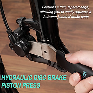 cyclists Rotor Truing Fork - 2 in 1 Bike Rotor Tool & Hydraulic Piston Press for Bicycle Disc Brakes - Bike Disk Brake Rotor Alignment Tool for Mountain Road Bike