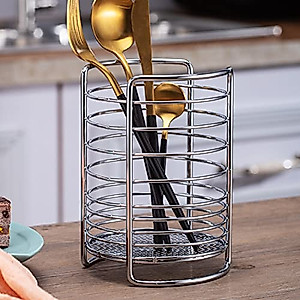 UPKOCH Draining Flatware Tableware Silver Household Cutlery Gadget Countertop Knife Caddy Silverware Utensils Crock Drainage Fork Round Drainer Modern Utensil Storage Chopsticks Drain