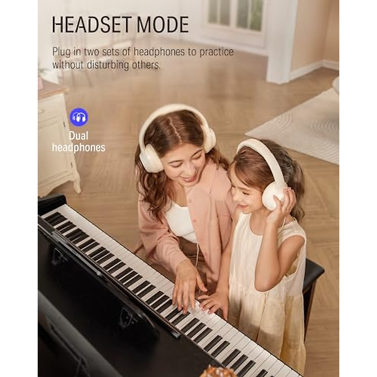 Donner DDP-100 88-Key Weighted Action Digital Piano for Beginner Bundle with Piano Keyboard Stand, Power Adapter, Triple Pedals, MP3 Function, USB-MIDI, 2 Headphone Jacks Black