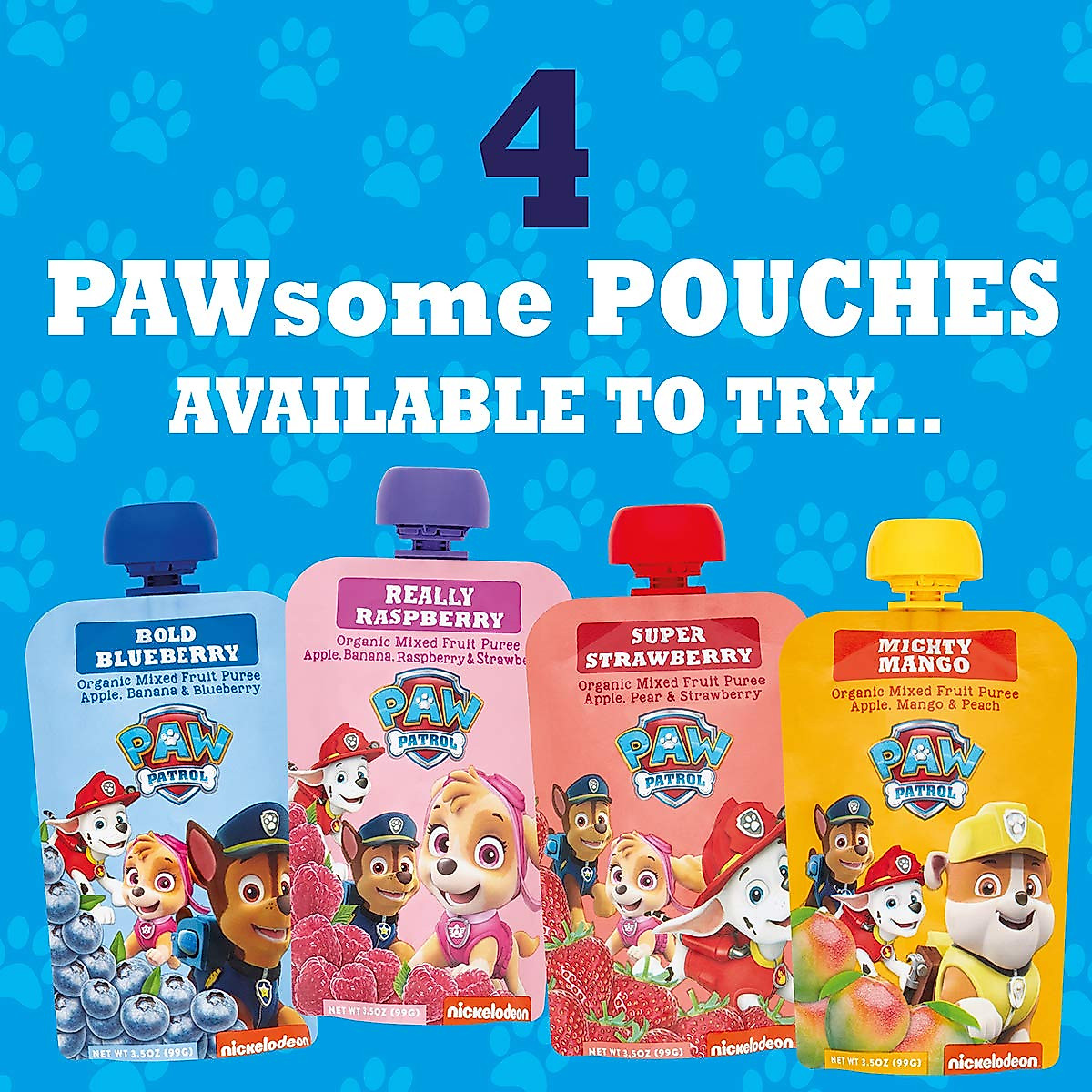 Paw Patrol Really Raspberry Organic Mixed Fruit Squeeze Pouch, 3.5 Ounce (Pack of 10)