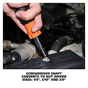 GreatNeck SD11RC 11 in 1 Screwdriver and Nut Driver Set, Multi-Bit Cushion Grip, Multi Tool Screwdriver Kit, HVAC tools, Electrician Tools