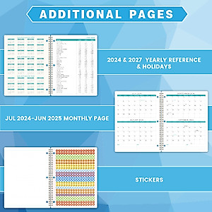Student Planner 2024-2025 - Monthly and Weekly School Planner 2024-2025 with Stickers, July 2024 - June 2025, 9" x 11", Academic Planner - Blue