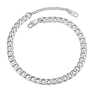 Anklets for Women Stainless Steel Barefoot Jewelry Ankle Bracelets Cuban Link Ankle Chain Mens Chain Anklet