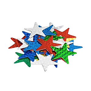 Hygloss Products Holographic Shape Cut-Outs, Sparkly Card Stock Stars in Assorted Designs and Colors, 2-Inch, 30 Per Pack