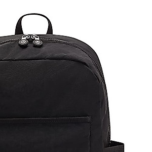 Kipling Women's Bennett, Lightweight, Minimal, Nylon Laptop Backpack, Black Tonal, 12''L x 15''H x 6.25''D
