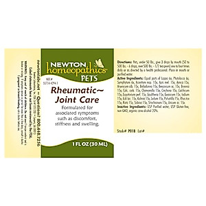 Newton Homeopathics Pets Rheumatic ~ Joint Care - 1 Oz Liquid