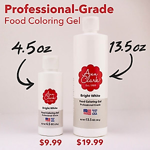 Ann Clark Bright White Food Coloring Gel Large 4.5 oz Professional Grade Made in USA