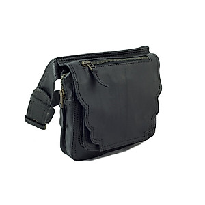 Handmade Premium Leather Hip Bag ** The Burn Notice Bag ** (S/M (24" - 41"), Dark Brown)