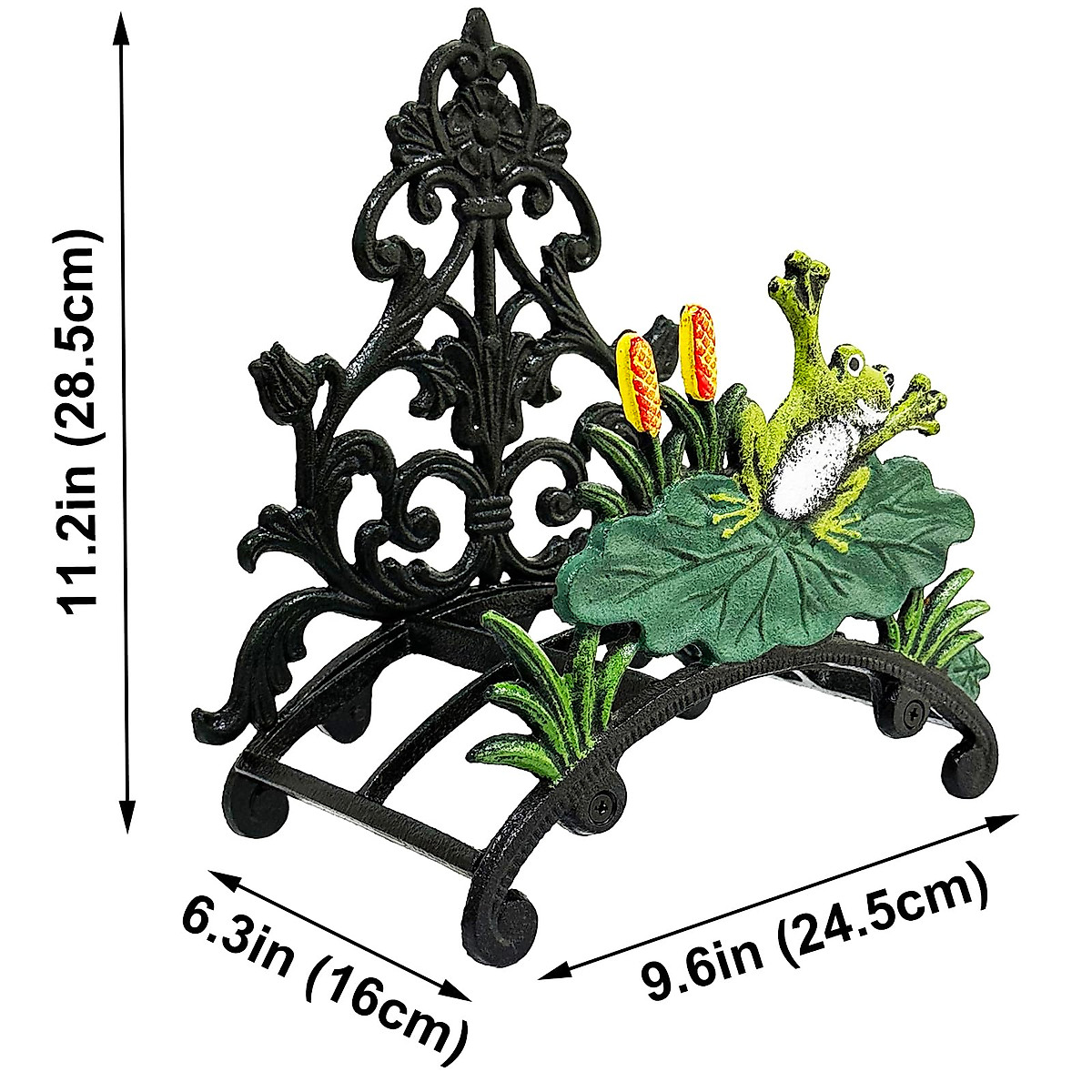 Wall Mounted Garden Hose Holder - Heavy Duty Cast Iron Water Hose Holder for Indoor Outdoor, Garden & Yard Decoration Water Pipe Hanger, Metal Sturdy Hose Rack Reel Storage Butler (Frog)