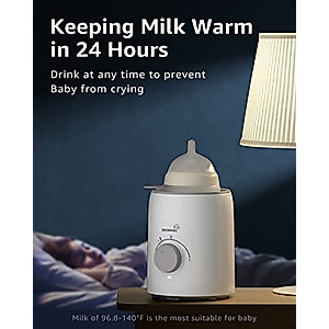 Bottle Warmer, GROWNSY 6-in-1 Fast Baby Milk Warmer for Breastmilk or Formula, Accurate Temperature Control, with Defrost, Sterili-zing, Keep, Heat Baby Food Jars Function