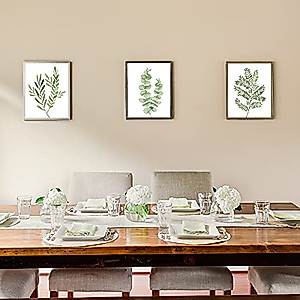 Tevxj 9PCS Botanical Plant Wall Art Prints Green Plant Wall Decor Boho Herb Wall Decor Pictures Minimalist Wall Art Photo Prints for Living Room Kitchen Leaves (8"x10", Unframed)