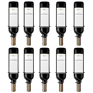 HighFree 10 Pack Wall Mounted Wine Racks, Wine Bottle Display Iron Holder Rack, Hanging Wine Organizer Rack for Beverages/Liquor Bottles Storage (Vertical)