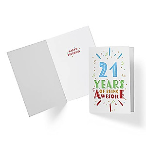 21st Birthday Card for Him Her - 21st Anniversary Card for Dad Mom - 21 Years Old Birthday Card for Brother Sister Friend - Happy 21st Birthday Card for Men Women | Karto – Being Awesome (Color)