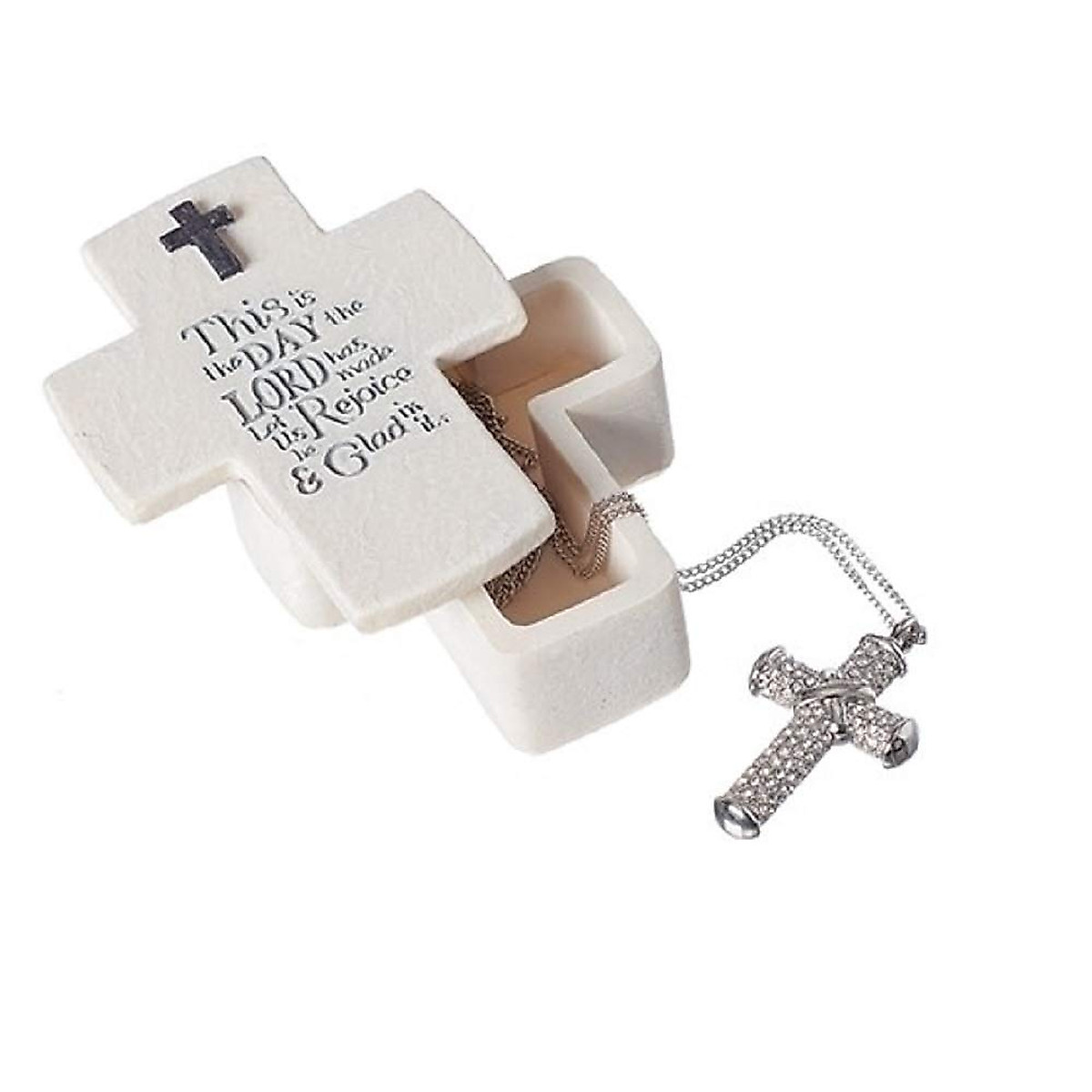 Roman Inc. 1"H This is The Day Cross Shaped Keepsake Box 12203