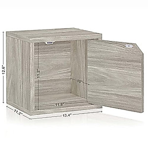 Way Basics Stackable Bookshelf Cube with Door Modular Closet Organizer and Storage (Tool-Free Assembly), Aspen Grey