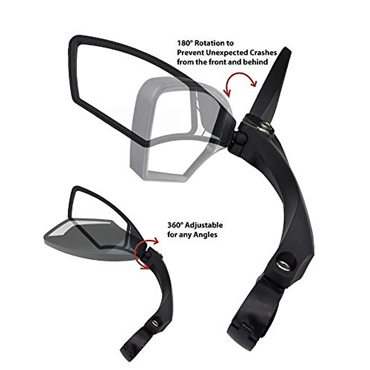 Hafny NEW Handlebar Bike Mirror, HD,Blast-resistant, E-bike Mirror, Glass Lens, HF-MR095 (Silver Left)