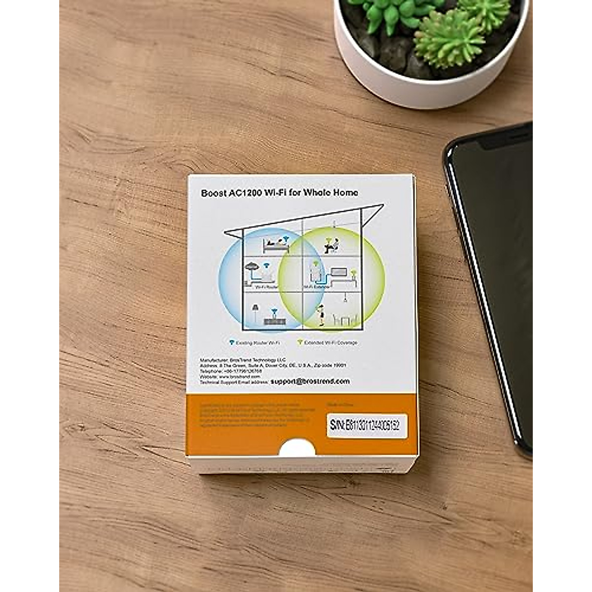 BrosTrend AC1200 WiFi to Ethernet Adapter, 1200Mbps Dual Band Universal Wireless Bridge for Printer, Smart TV, Blu-Ray Player, PlayStation, Xbox, etc, WPS Easy Setup, Connect a Wired Device to Wi-Fi