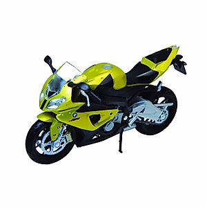 Welly Die Cast Motorcycle Yellow Compatible with S1000RR, 1:18 Scale