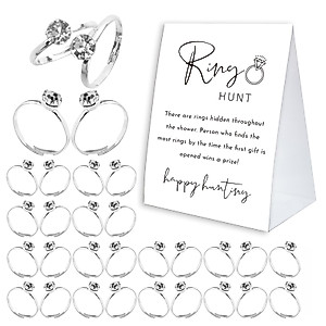 Bridal Shower Ring Game, Ring Hunt Bridal Shower Game 30 fake rings, bridal shower decorations, wedding games, bachelorette party games for guests - RH13
