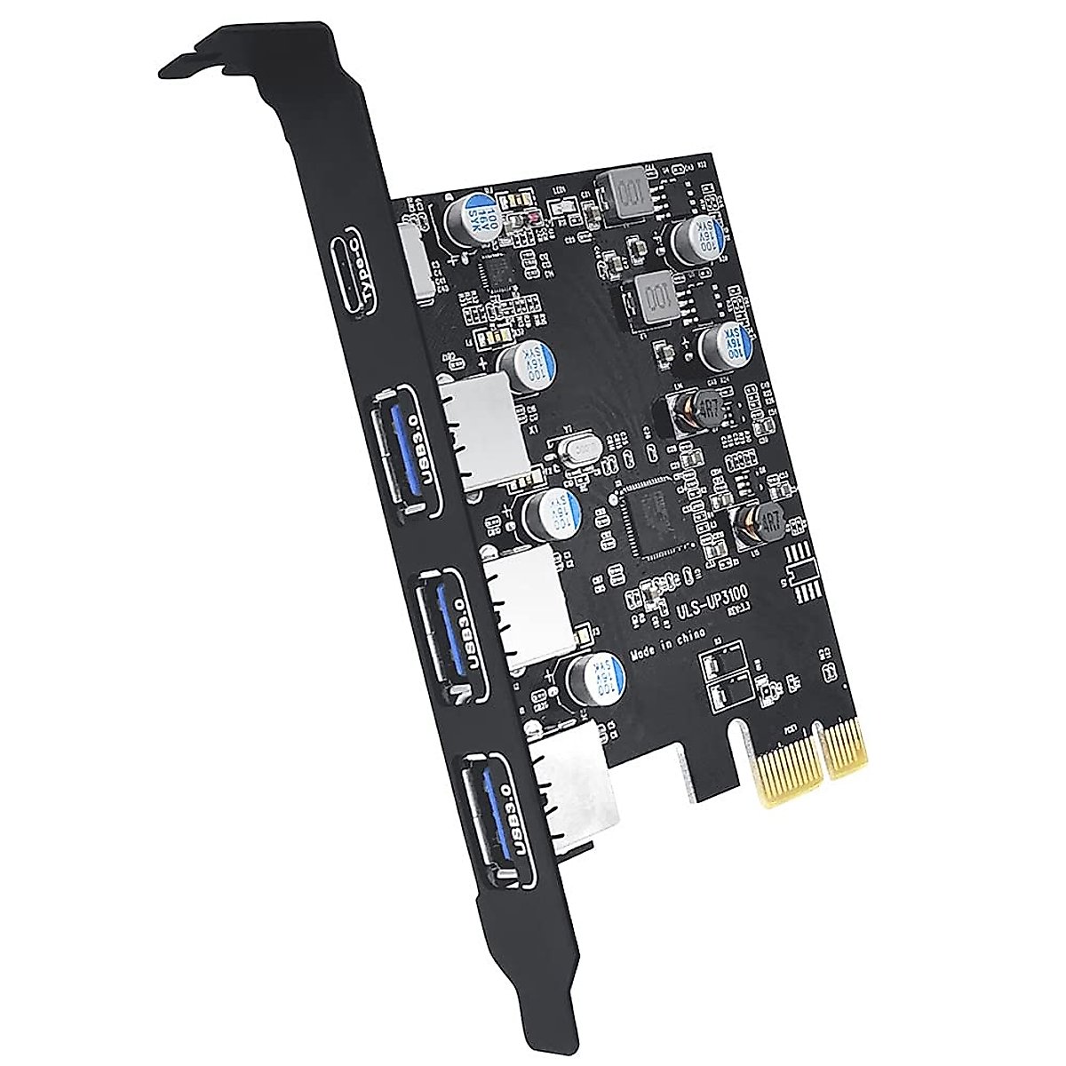 PCI-E to USB3.0 Super Fast Expansion Card 4 Ports(1xUSB-C-3xUSB-A), PCI Express USB Add in Card, Internal Converter PCI Express Expansion Card for Desktop PC Card, Support WindowsXP/7/8/10 and MAC OS