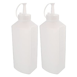 UPKOCH Squirt Bottle 2Pcs Plastic Squeeze Squirt Condiment Bottles With On Cap Lids Dispensers For Ketchup Mustard Mayo Hot Sauces Olive Oil Plastic Squeeze Bottles Plastic Water Bottles