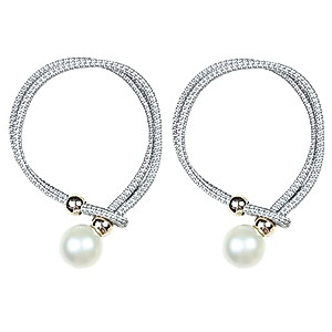 SLIFEOW Pearl Bead Curtain Rope Tiebacks, Easy to Use Adjustable Holdbacks for Thick Heavy Duty Curtains, Weighted Tie Backs for Indoor Outdoor Curtain Tie Backs, Gray 2 Pack