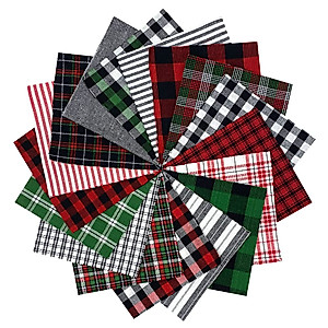 40 Buffalo Lodge Christmas Charm Pack, 5 inch Precut Cotton Homespun Fabric Squares by JCS