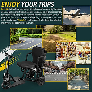 New Upgrade Folding Mobility Scooters, Lightweight Scooter Mobility for Adults, No Assembly Required, 20Miles Mobility Scooters for Adults, 3 Wheel Lightweight Mobility Scooter