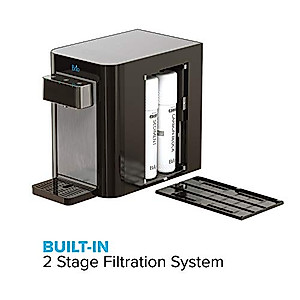 Brio Countertop Bottleless Water Cooler Dispenser with 2 Stage Filtration, Self Cleaning - 2 Stage Water Filters Included