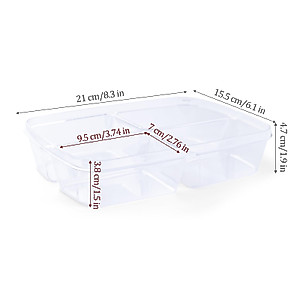 Zuiaso 4 Pcs Reusable 4 Compartment Food Storage Containers with Lids, Food Containers for Storing fruits, Meat, Vegetables.