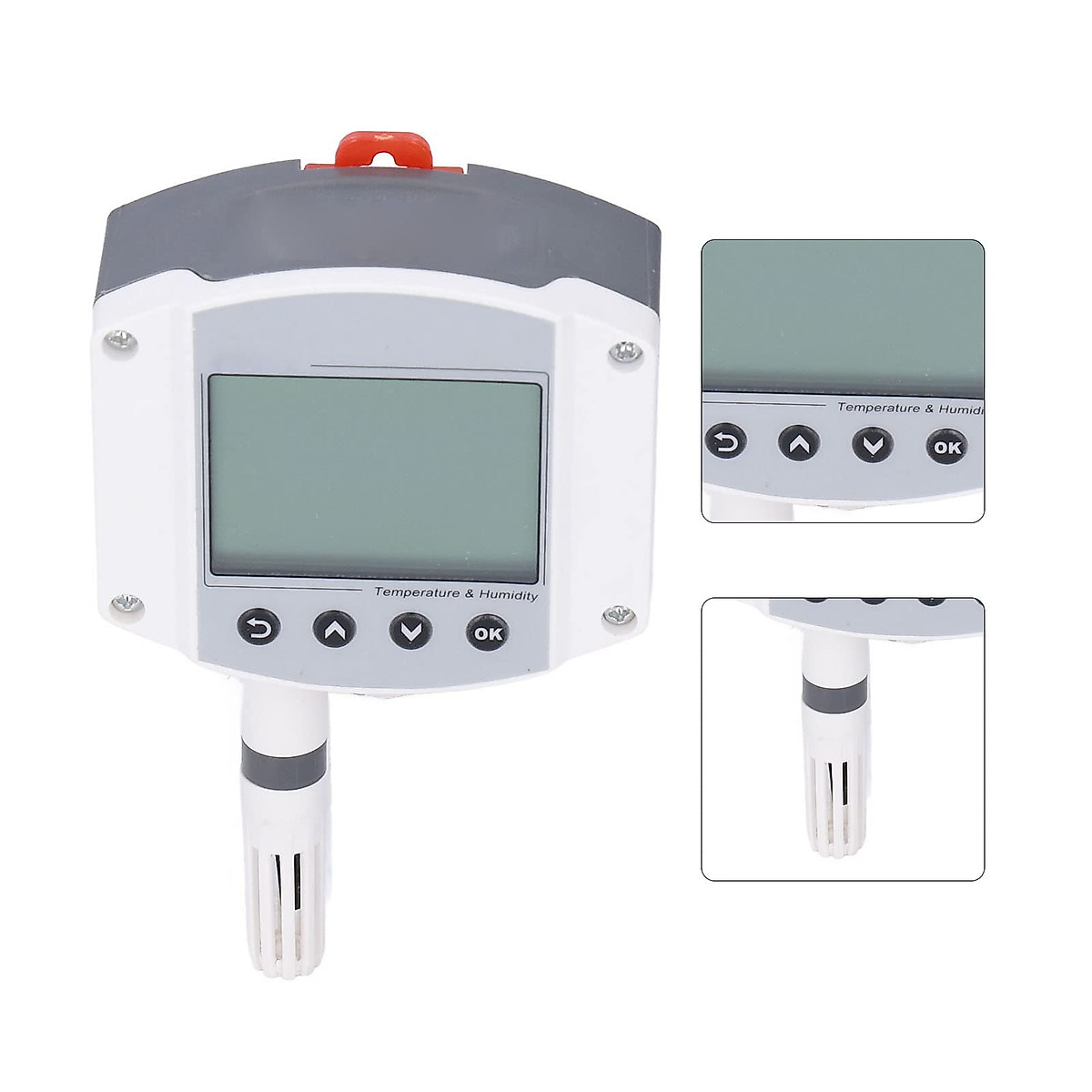 Zerodis Temperature Sensor Humidity Transmitter Wall Mount LCD Display Temperature and Humidity Sensor 4‑20mA for Green House Machine Equipment