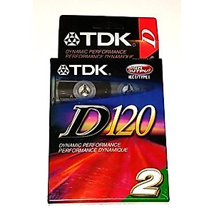 TDK D120 Dynamic Performance High Output IECI/Type I Normal Position Audio Cassettes D-120L2-2 Pack