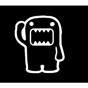 Waving DOMO KUN JDM Funny Vinyl Decal Car Window Sticker Euro, Die Cut Vinyl Decal for Windows, Cars, Trucks, Tool Boxes, laptops, MacBook - virtually Any Hard, Smooth Surface
