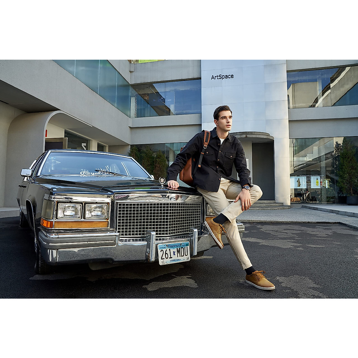 Jousen Men's Fashion Sneakers Leather Retro Casual Shoes for Men Breathable Dress Mens Sneakers (AMY5100A Brown 08)