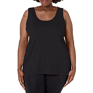 JUST MY SIZE womens Cooldri Performance Scoopneck Tank Top Shirt, Black, 1X US