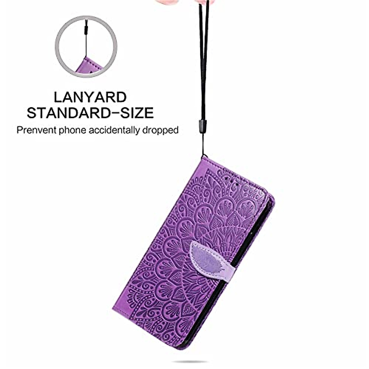 Case for Samsung Galaxy S9 Plus Wallet Case,MTQLX Luxury Premium PU Leather Flip Protective Case Cover with [Lanyard],for Samsung Galaxy S9 Plus - Purple