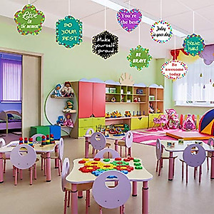 STOBOK 24PCS Confetti Positive Sayings Accents,9 inches x 9 inches Removable Back to School Sign Stickers with Adhesive Tape for Classroom,Kids Home Encouragement Decoration